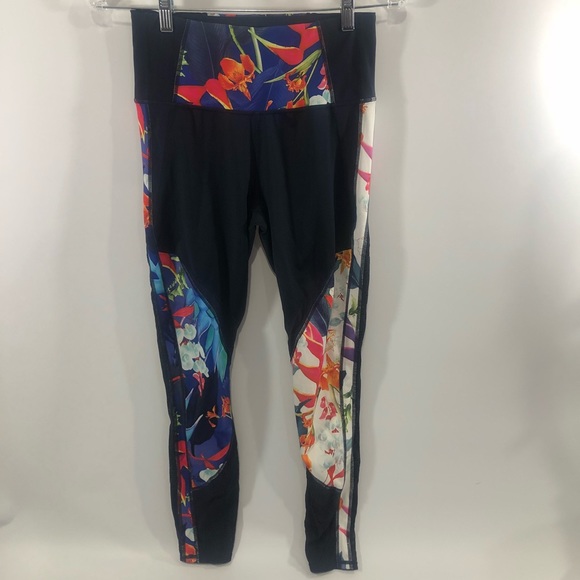 Athleta | Pants & Jumpsuits | Athleta Navy Blue Floral High Rise ...